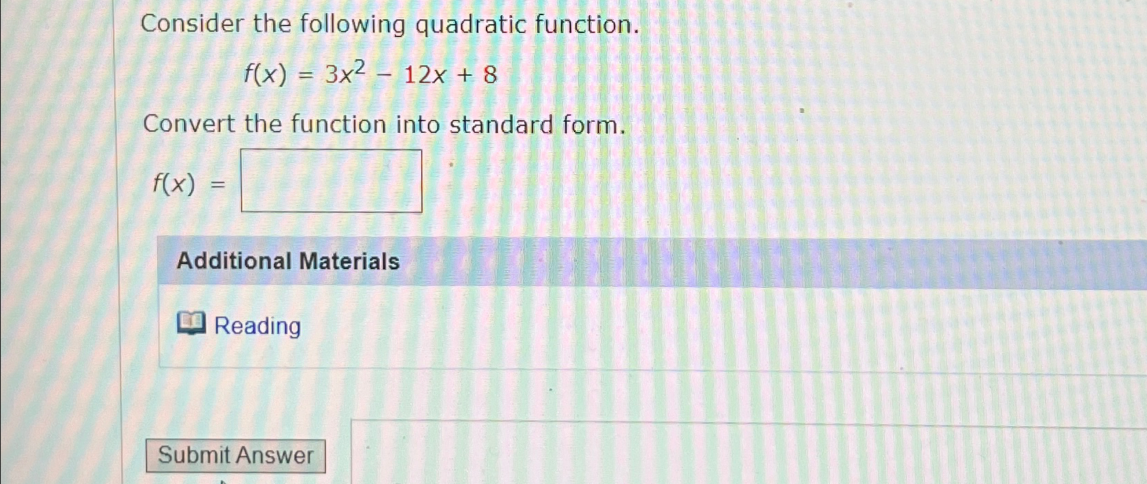 Solved Consider the following quadratic | Chegg.com