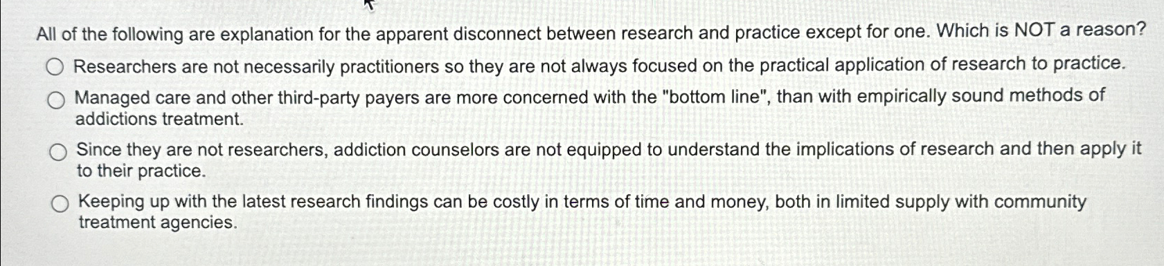 Solved All of the following are explanation for the apparent | Chegg.com