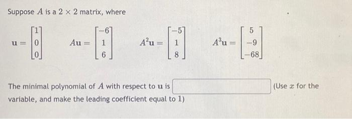 Solved Suppose \\( A \\) is a \\( 2 \\times 2 \\) matrix, | Chegg.com