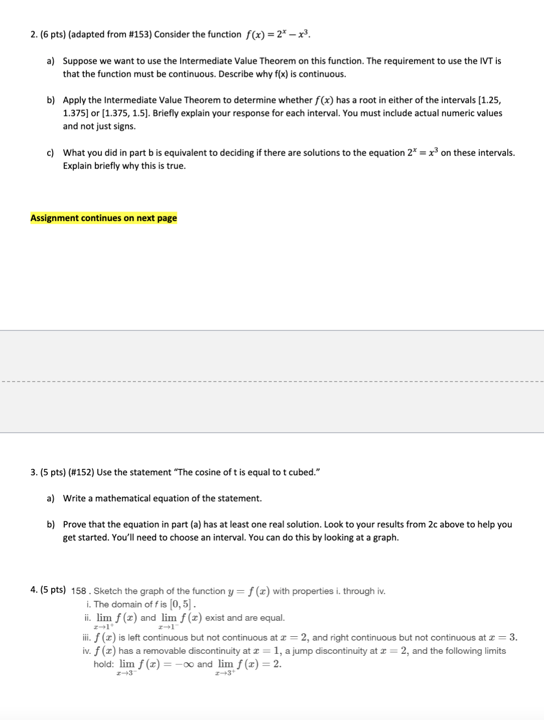 Solved Complete the following three questions and show work. | Chegg.com