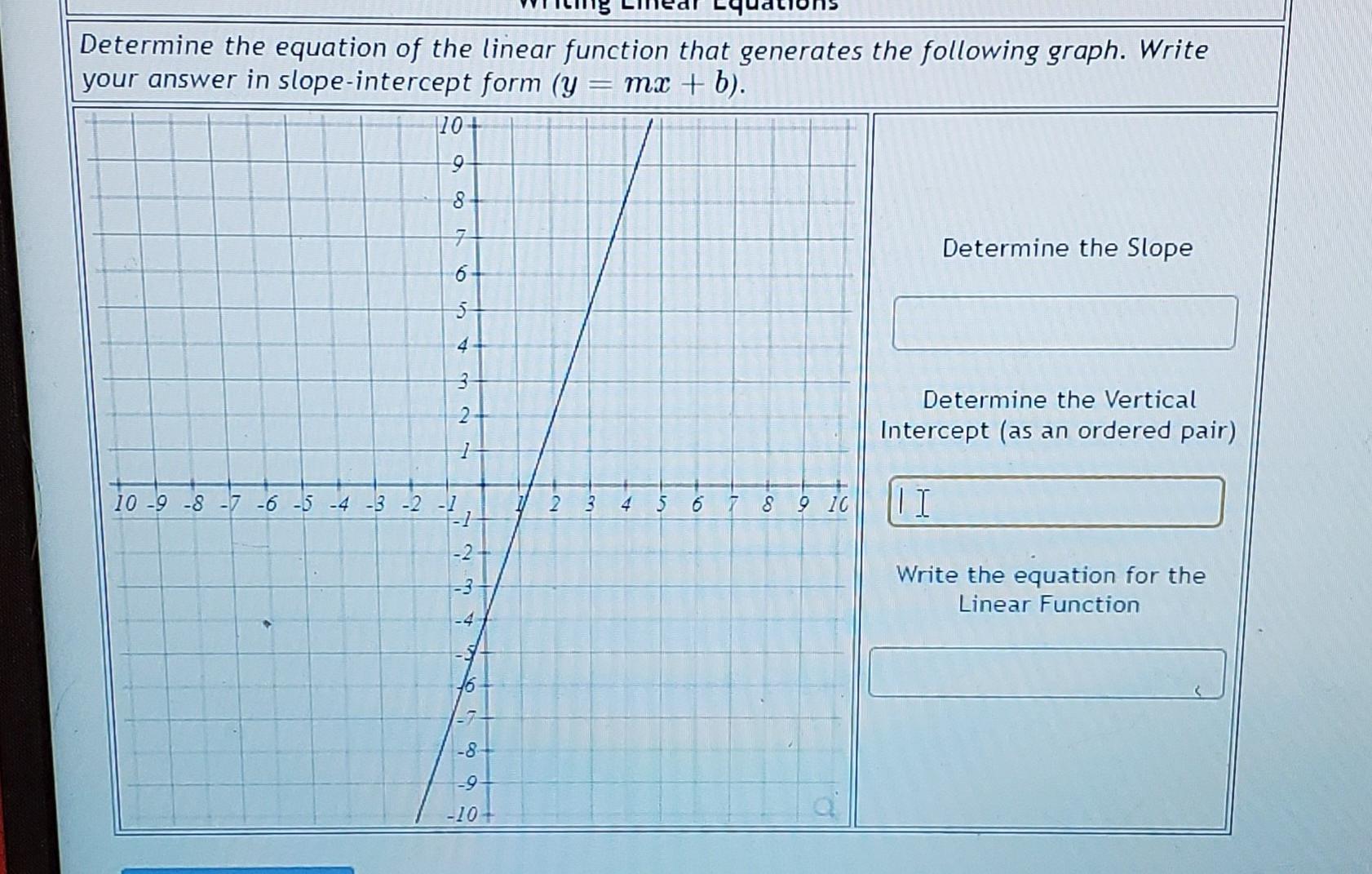 Solved Writing Linear Equations Determine the equation of | Chegg.com