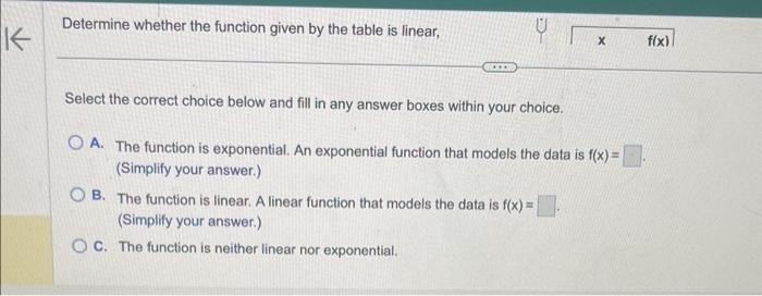 Solved Determine Whether The Function Given By The Table Is