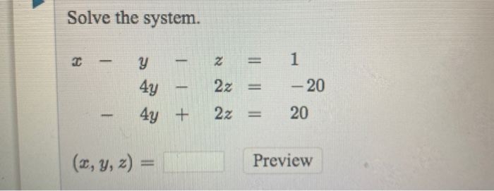 Solved Systems of Linear Equations Mini-Lesson Review Which | Chegg.com