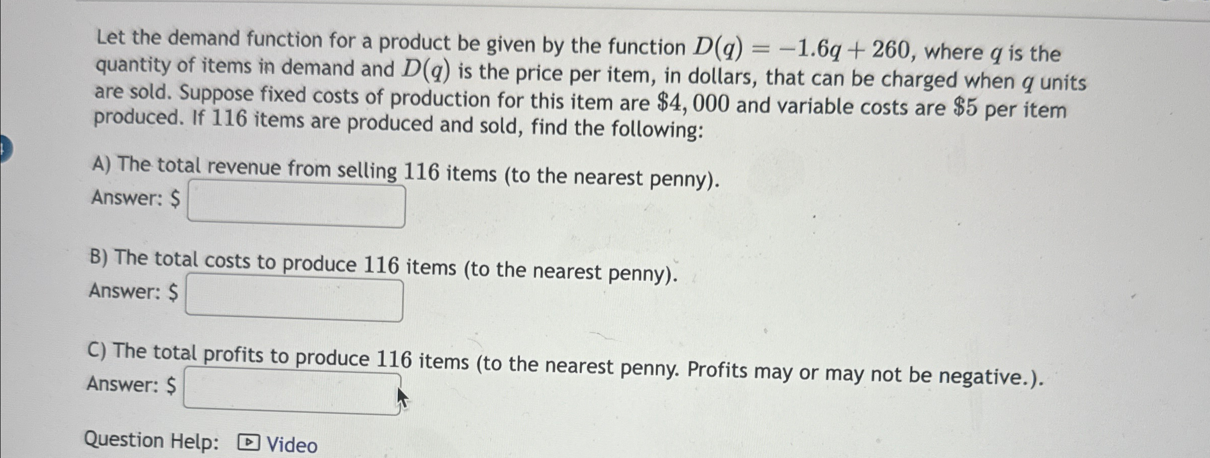 Solved Let the demand function for a product be given by the | Chegg.com