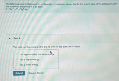 Solved The following ground-state electron conflguration of | Chegg.com