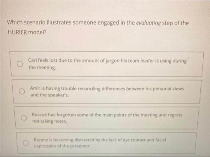 Solved Which scenario illustrates someone engaged in the | Chegg.com