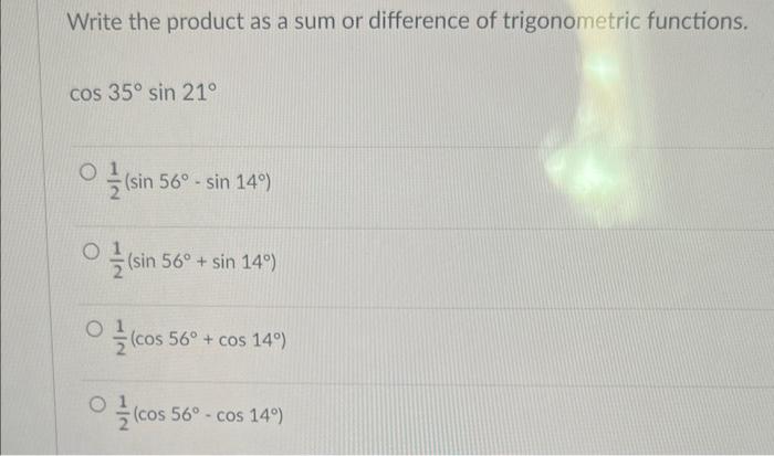 Solved Write the product as a sum or difference of | Chegg.com