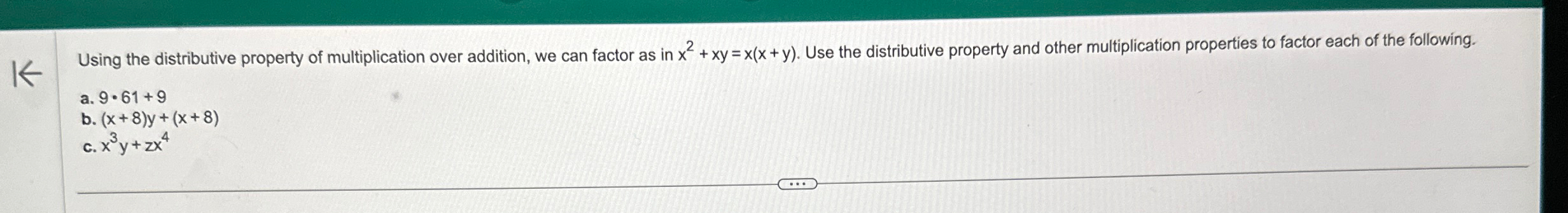Solved Using the distributive property of multiplication | Chegg.com