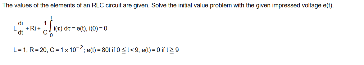 Solved The values of the elements of an RLC circuit are | Chegg.com