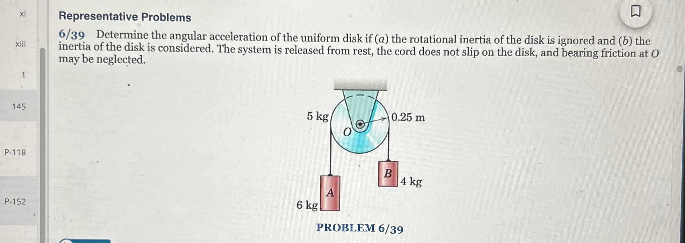 Solved xi Representative Problems6/39 ﻿Determine the angular | Chegg.com