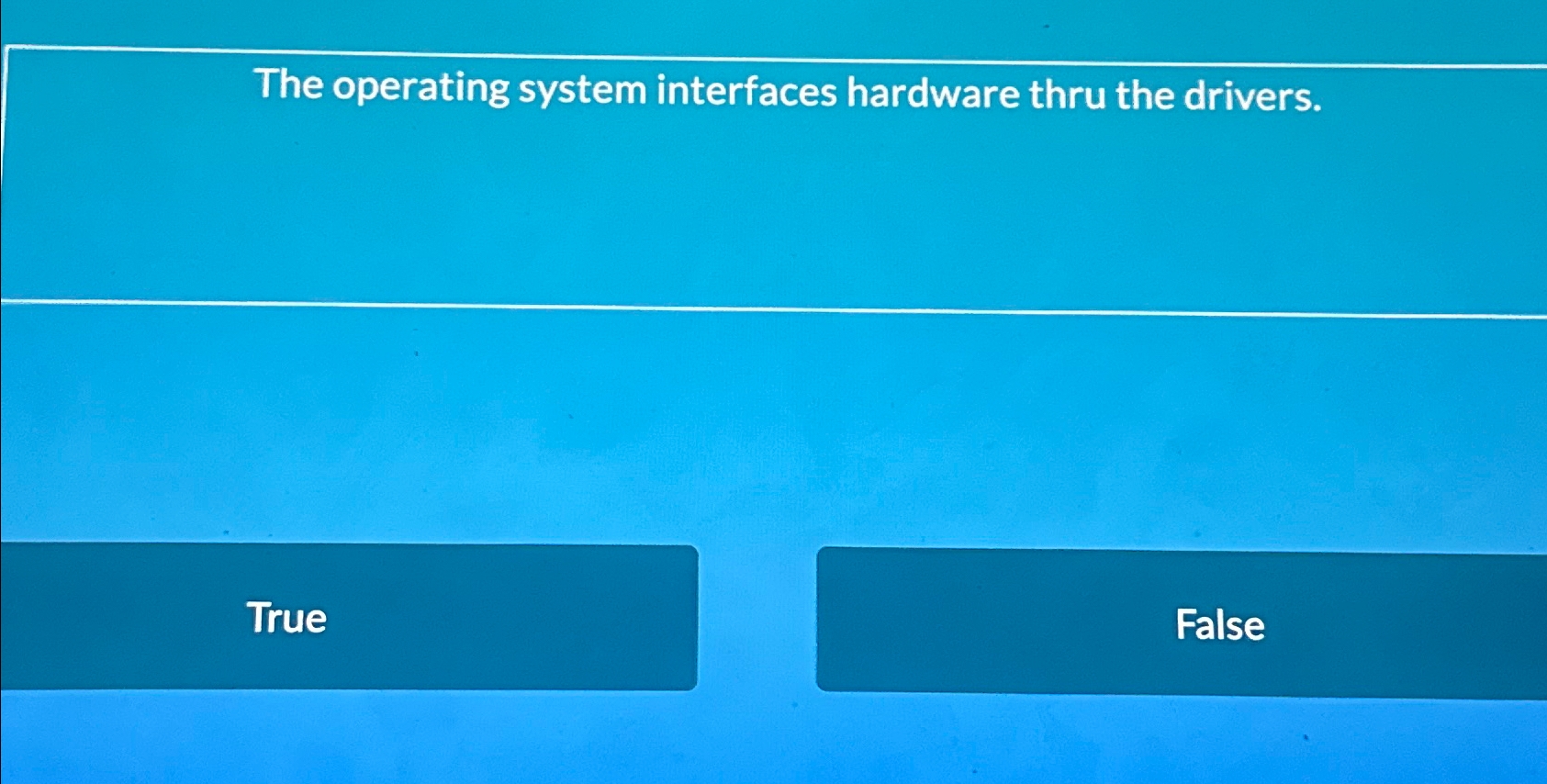 Solved The operating system interfaces hardware thru the | Chegg.com