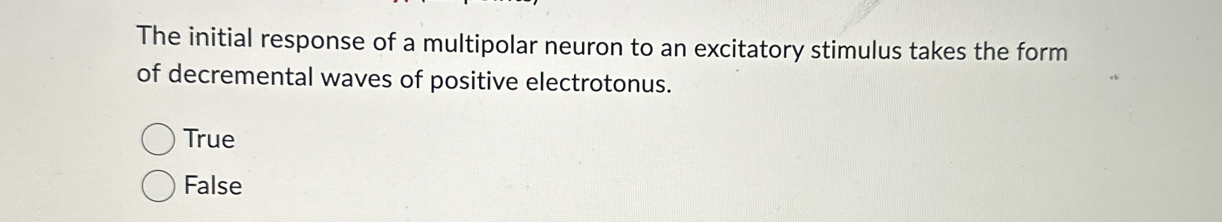 Solved The initial response of a multipolar neuron to an | Chegg.com