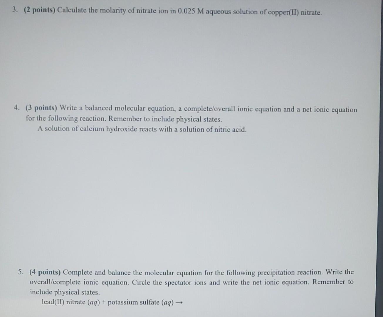 Solved 1. (3 points) Calculate the volume of 0.350MK3PO4 | Chegg.com