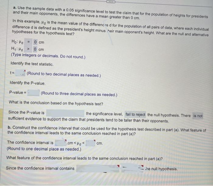 Solved The formula for the test statistic, t, for dependent | Chegg.com