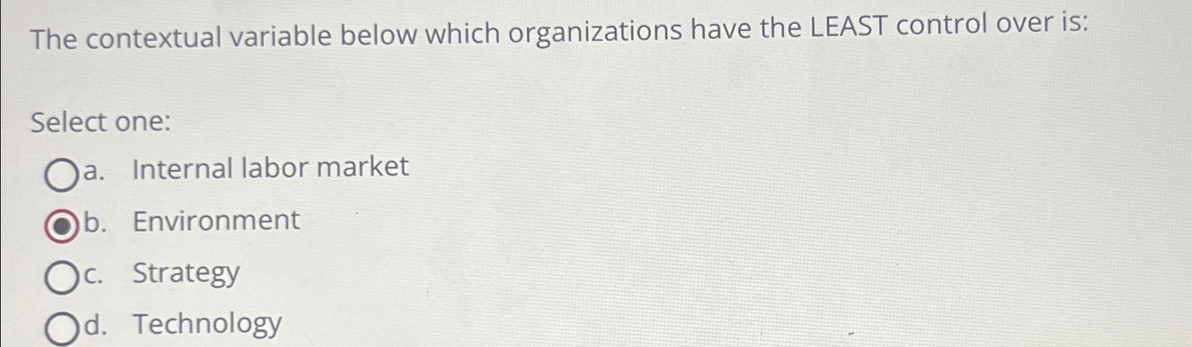 Solved The contextual variable below which organizations | Chegg.com