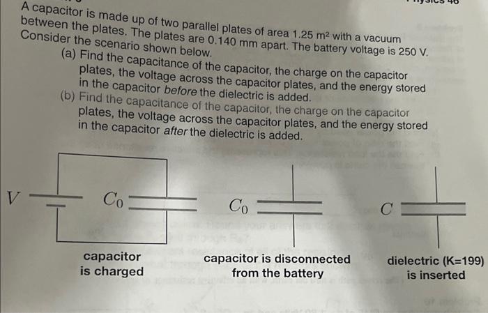 Solved A capacitor is made up of two parallel plates of area | Chegg.com