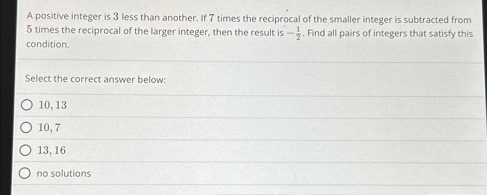 Solved A positive integer is 3 ﻿less than another. If 7 | Chegg.com