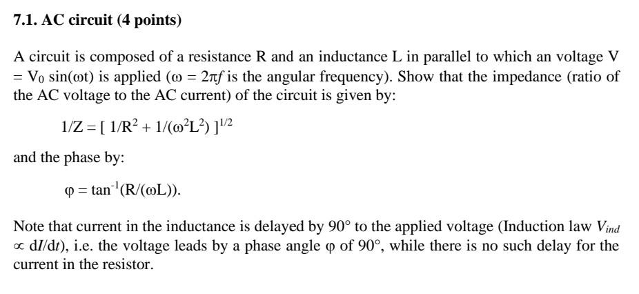 Solved A circuit is composed of a resistance R and an | Chegg.com