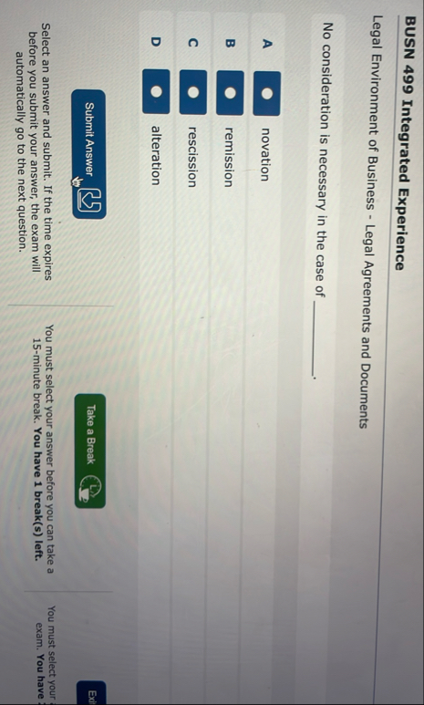 Solved BUSN 499 ﻿Integrated ExperienceLegal Environment of | Chegg.com