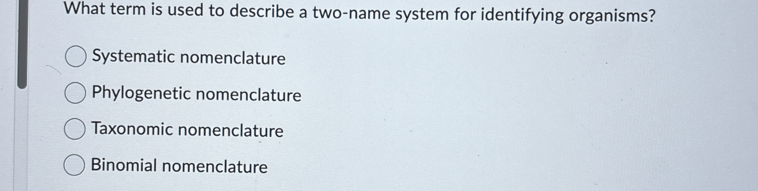 Solved What term is used to describe a two-name system for | Chegg.com