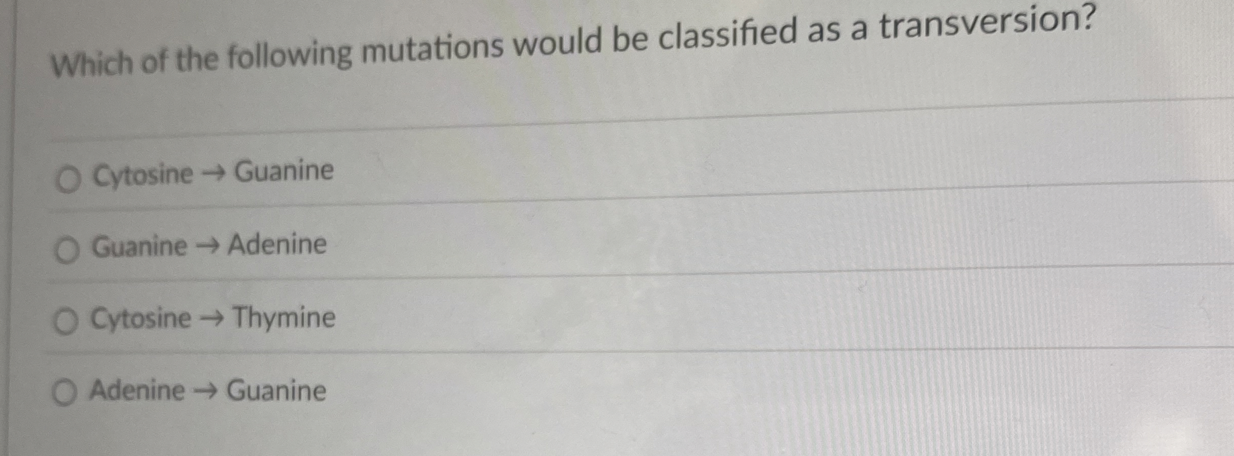 High Quality SOLUTION Which of the following mutations would be classified | Chegg.com