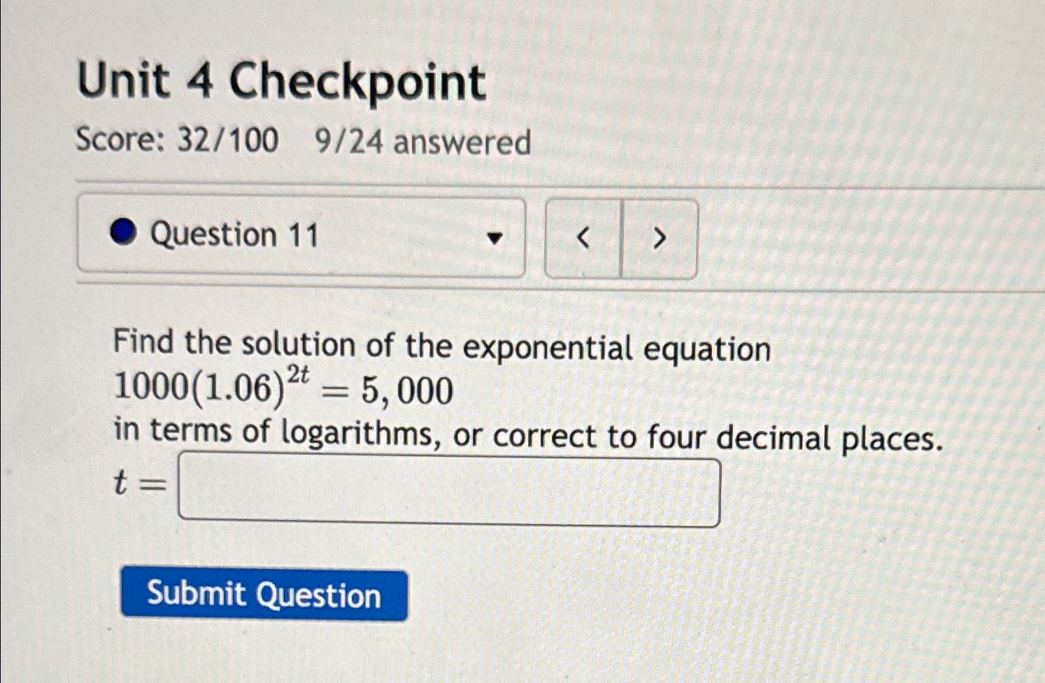 Solved Unit 4 ﻿CheckpointScore: 321009/24 ﻿answeredFind the | Chegg.com