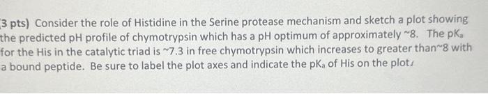 Solved 3 pts) Consider the role of Histidine in the Serine | Chegg.com