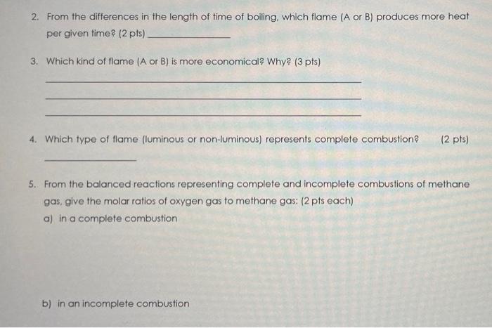 Solved Flame Color Type of Flame (luminous or non-luminous) | Chegg.com