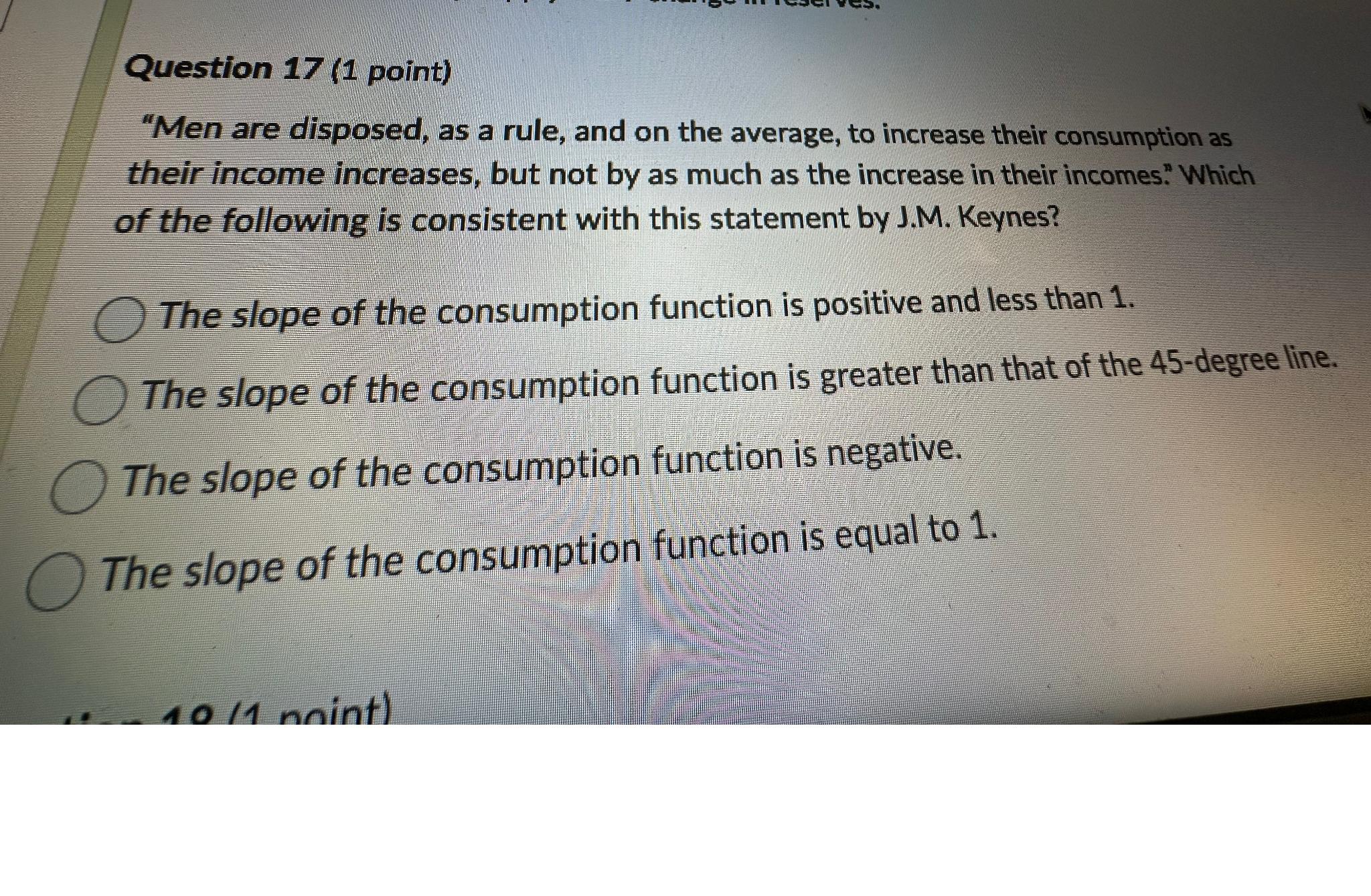 Solved Question 17 (1 ﻿point)"Men are disposed, as a rule, | Chegg.com