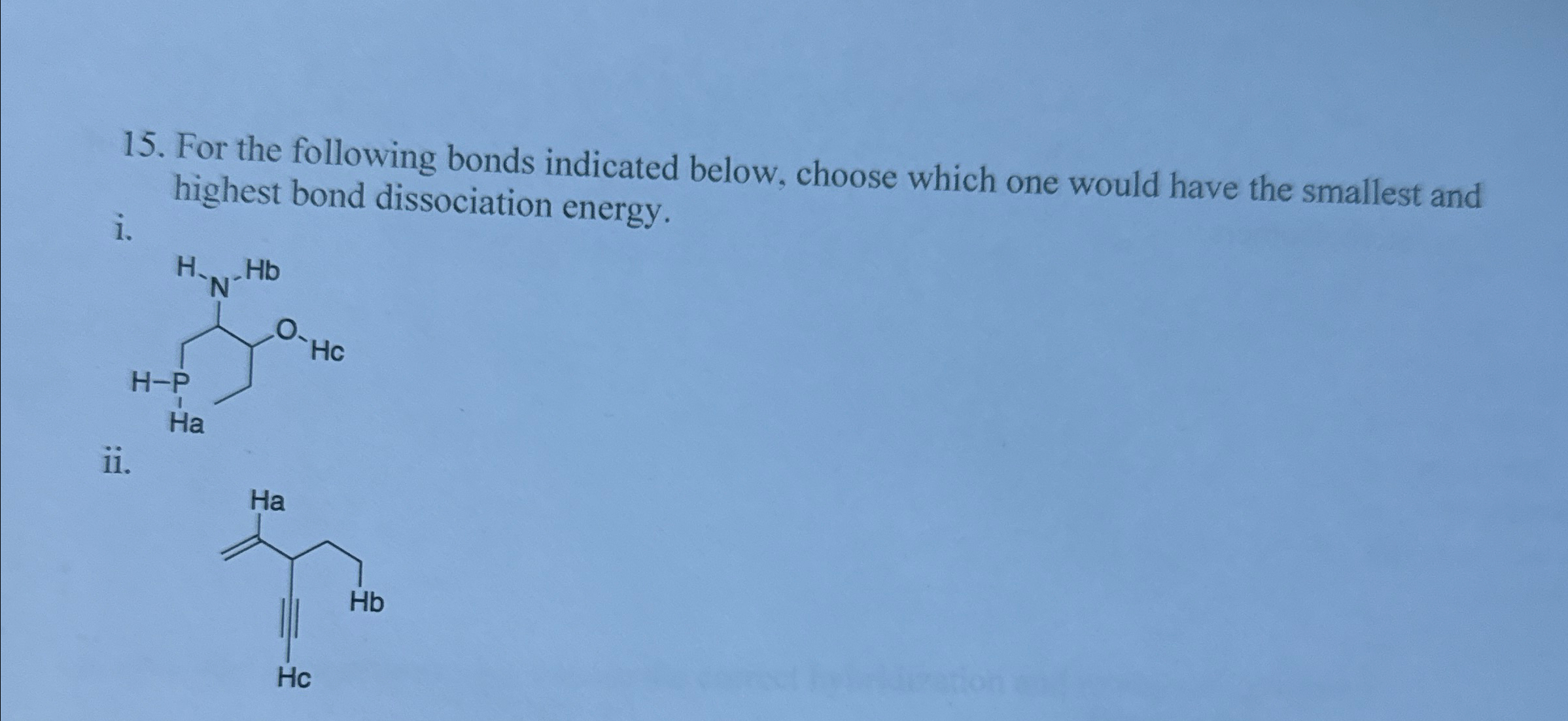 For the following bonds indicated below, choose which | Chegg.com
