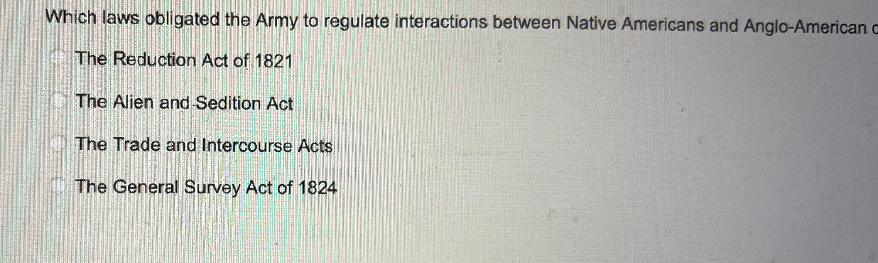 Solved Which laws obligated the Army to regulate | Chegg.com