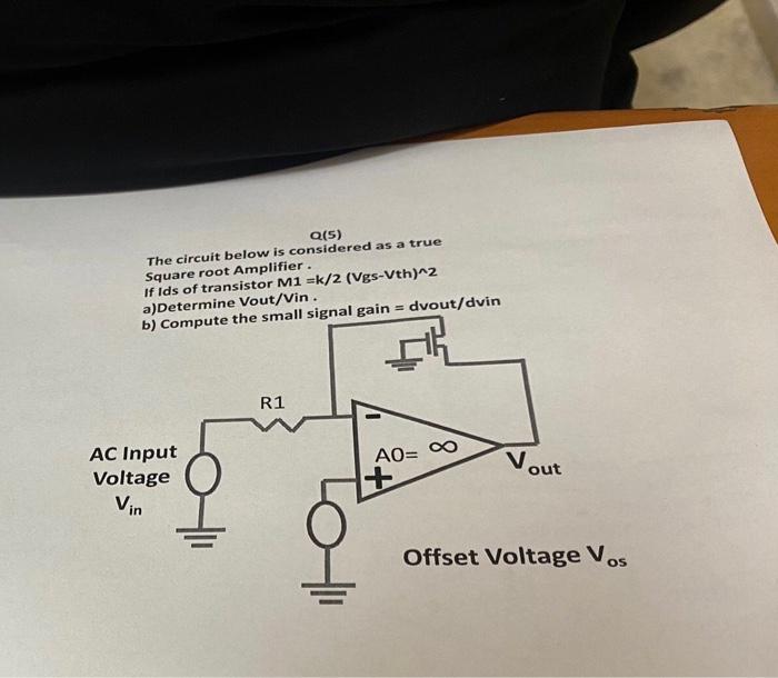 Solved a(5) The circuit below is considered as a true Square | Chegg.com