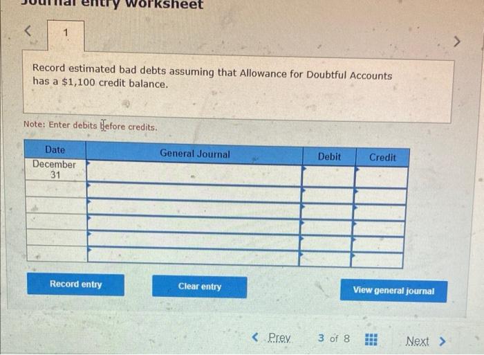 Solved Estimate the balance of the Allowance for Doubtful | Chegg.com