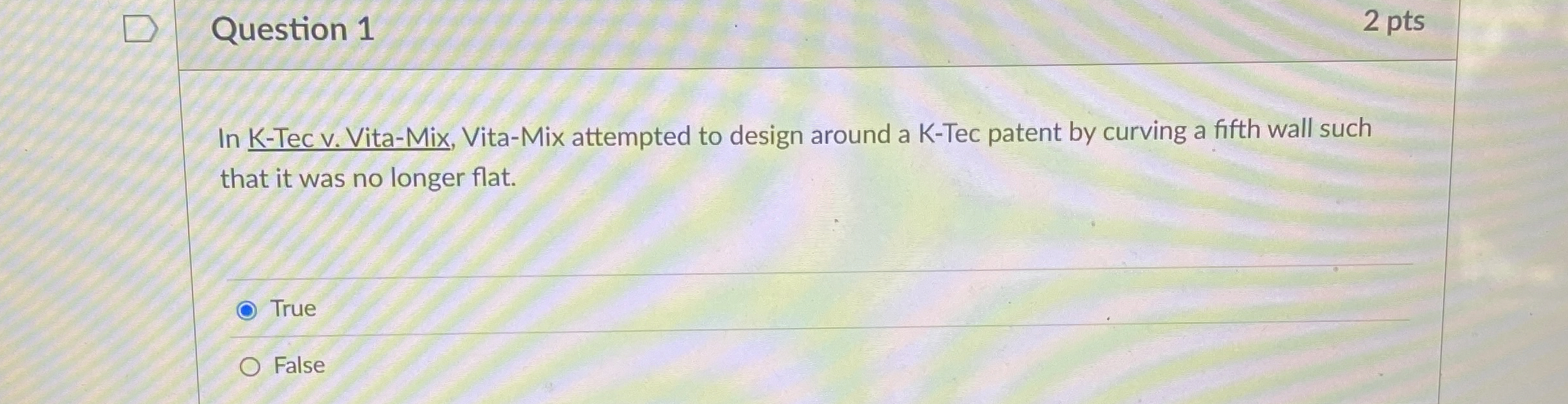Solved Question 12 ﻿ptsIn K-Tec v. ﻿Vita-Mix, Vita-Mix | Chegg.com