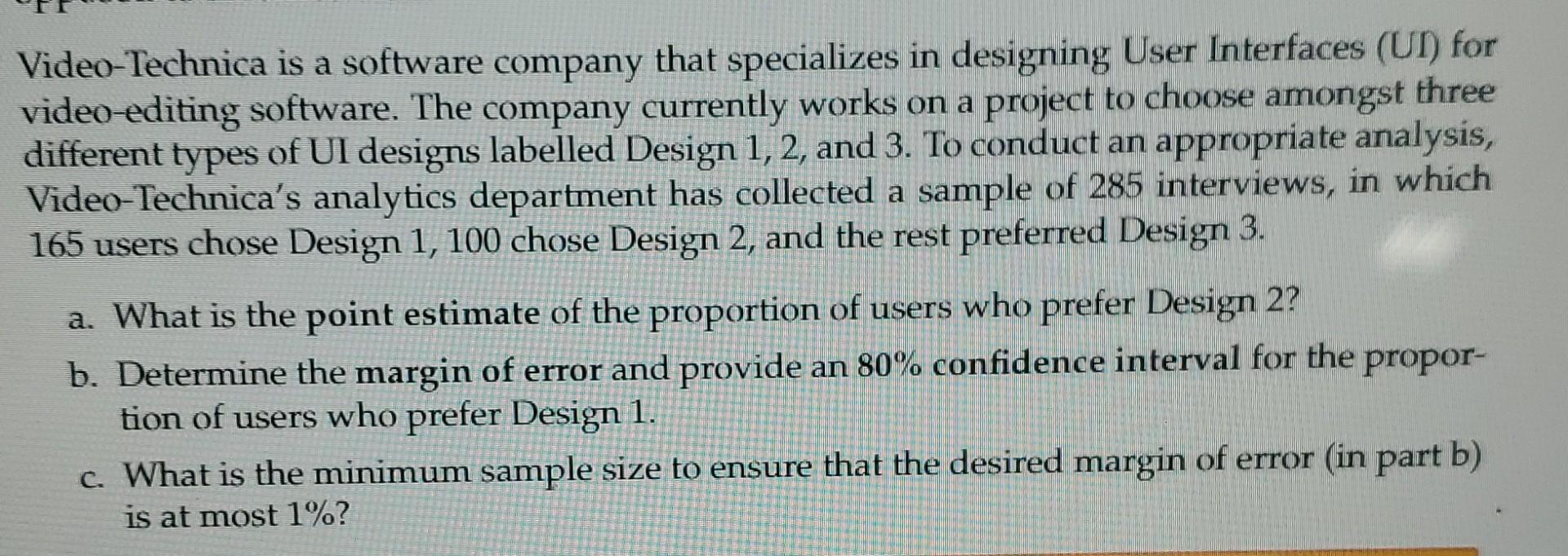 Solved for the third part, it asks for the 1% margin error | Chegg.com