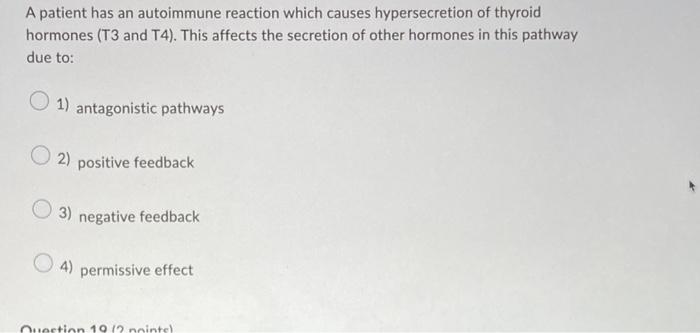 Solved A patient has a tumor causing hypersecretion of | Chegg.com