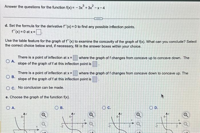 Solved Answer the questions for the function | Chegg.com