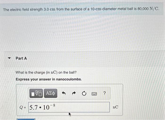 Solved The electric field strength 3.0 cm from the surface | Chegg.com