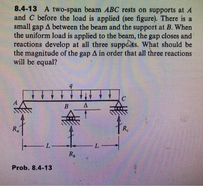 Solved 8.4-13 A two-span beam ABC rests on supports at A and | Chegg.com