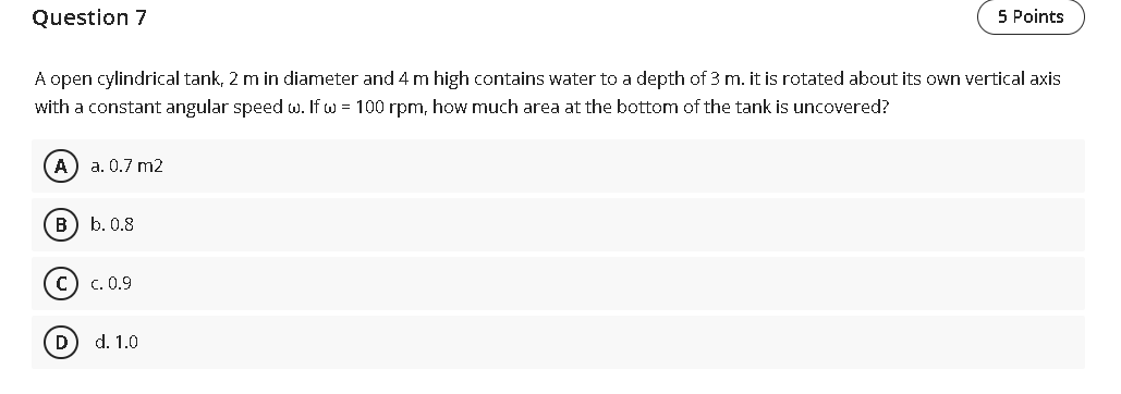 Solved A open cylindrical tank, 2 m in diameter and 4 m high | Chegg.com