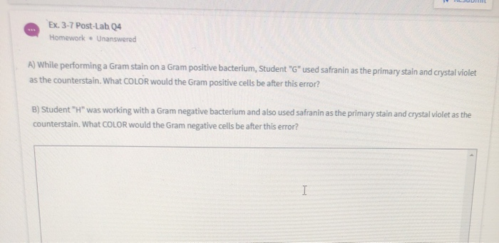Solved Ex. 3-7 Post-Lab 04 Homework. Unanswered A) While | Chegg.com