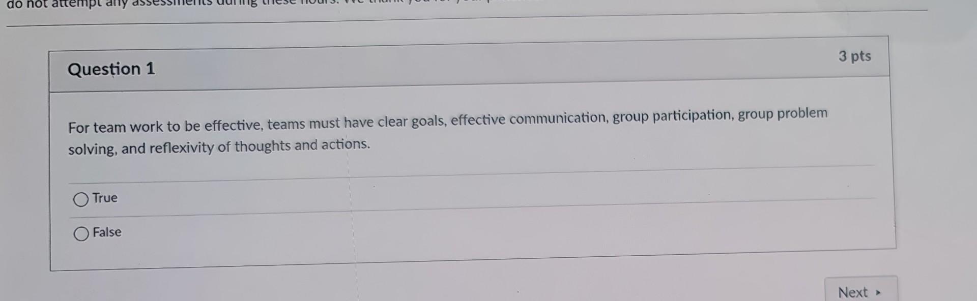 Solved For team work to be effective, teams must have clear | Chegg.com