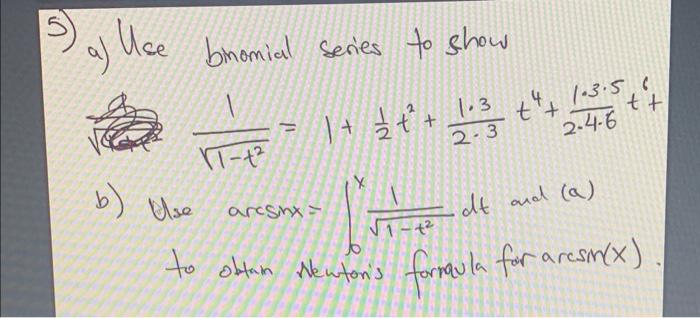 Solved a) Use binomial series to show | Chegg.com