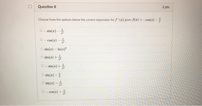 Solved Choose from the options below the correct expression | Chegg.com