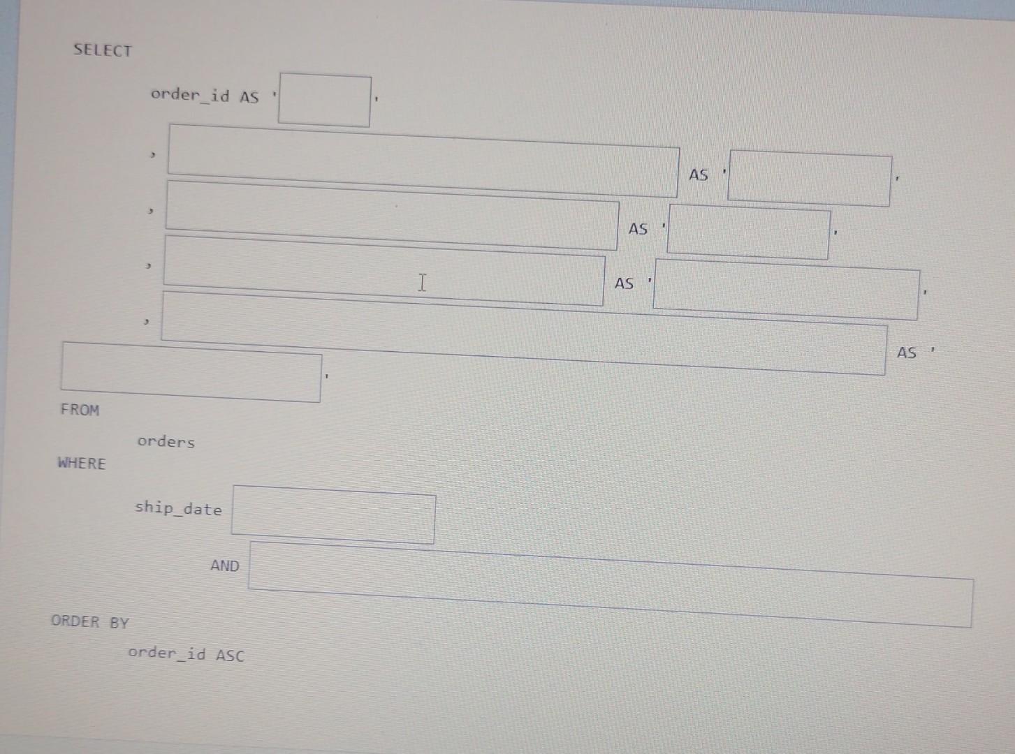 Solved Write a SQL query that satisfies the requirements | Chegg.com