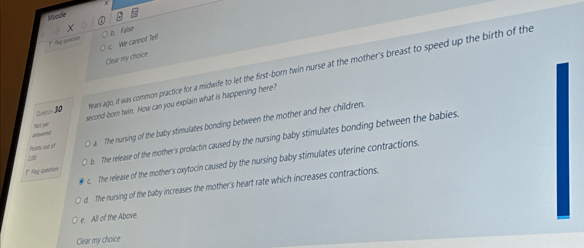 Solved Moodle(1)[4)P fargquestionb. ﻿FalseWe cannot | Chegg.com
