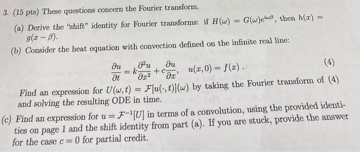 Solved 3. (15 pts) These questions concern the Fourier | Chegg.com