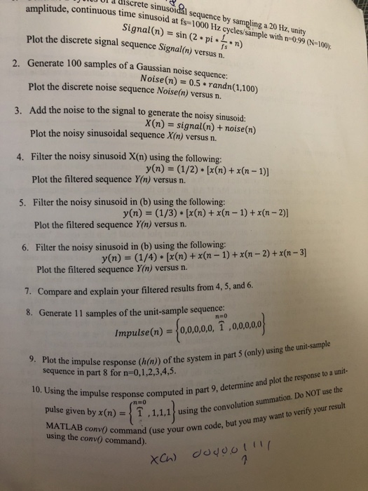 Solved amplitude, continuous ti 01 a discrete sinusoidal | Chegg.com