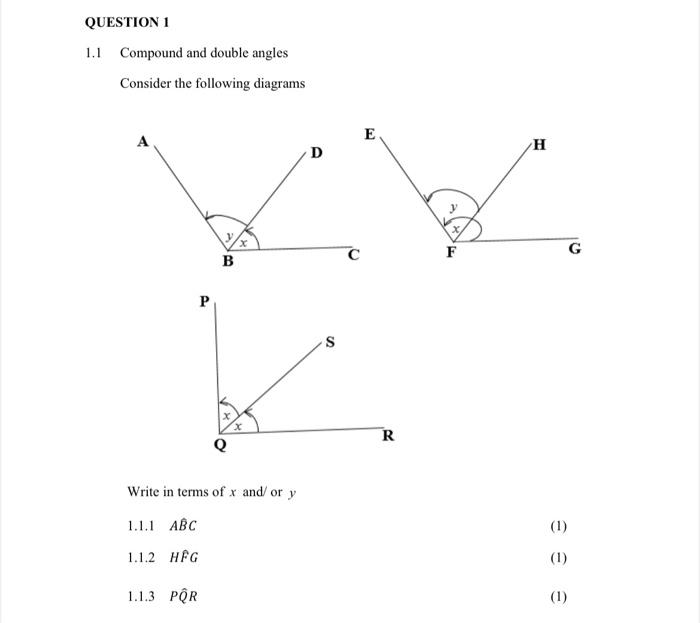 Solved 1.1 Compound and double angles Consider the following | Chegg.com
