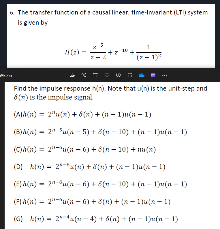 The transfer function of a causal linear, | Chegg.com